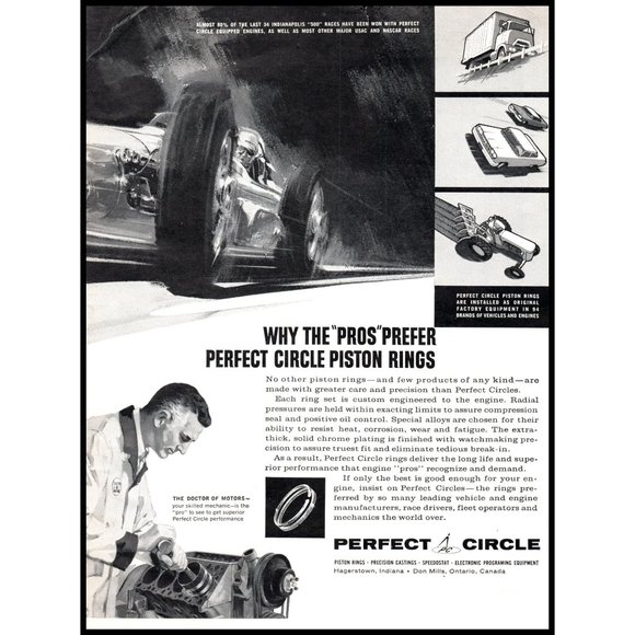 Perfect Circle | Art | 961 Perfect Circle Piston Rings Vintage Print Ad ...